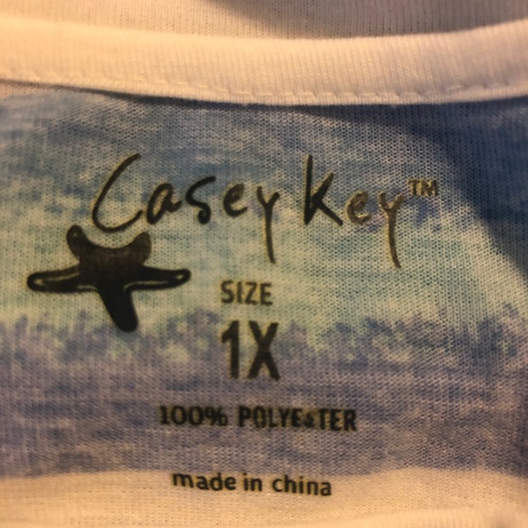 Casey Key | Tops | Casey Key Blue White Striped 34 Sleeve Tee | Poshmark